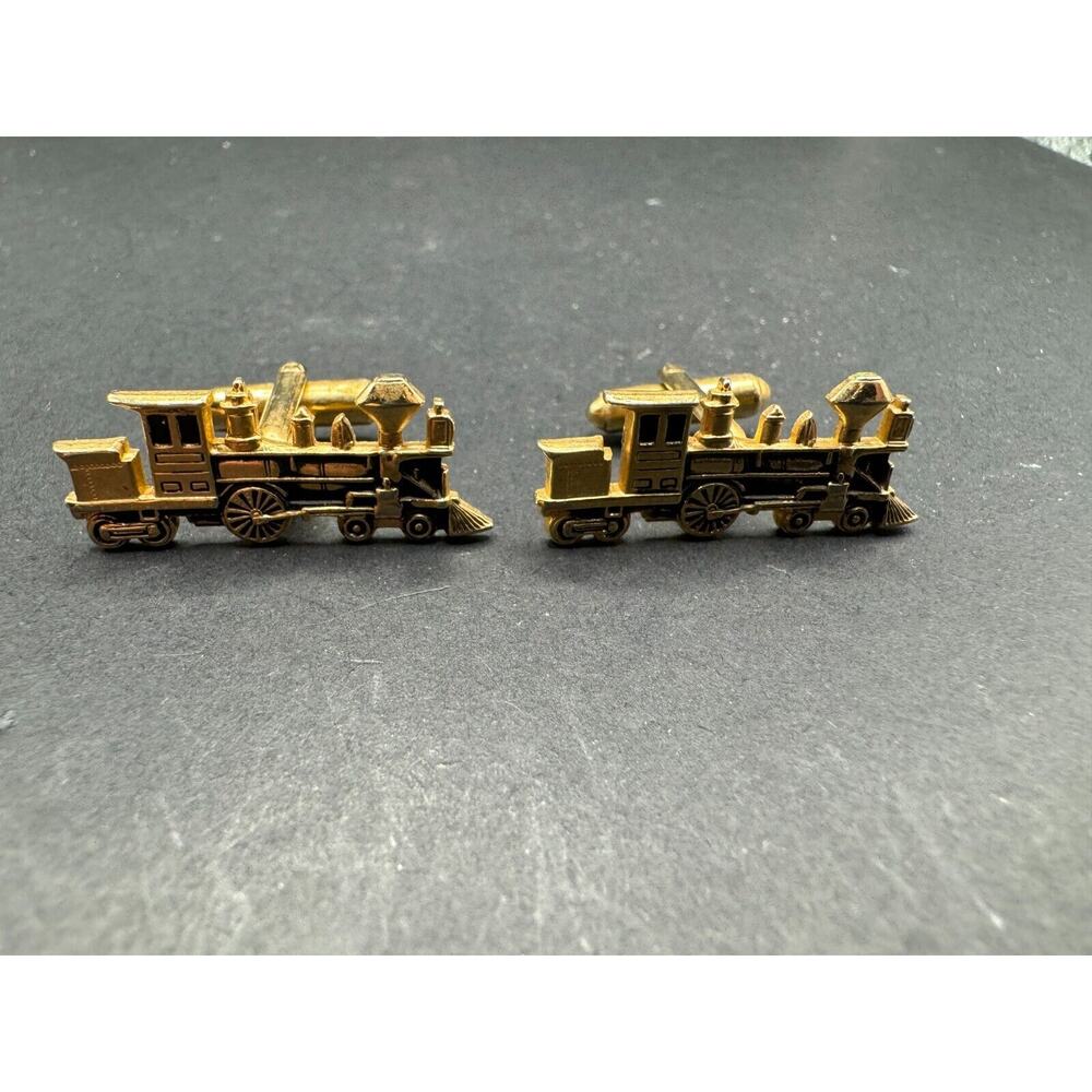 Vintage Steam Locomotive Train Engine Railroad Cuffli… - Gem